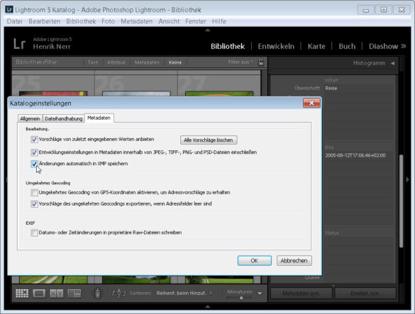 Lightroom Tutorial: In Bildern Exif-Daten ändern