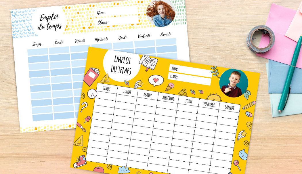 Emploi du temps vierge à remplir | A imprimer gratuitement